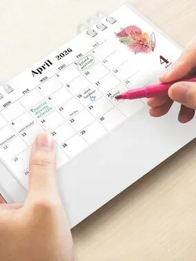 Party Supplies | Small 2262027 Pink Monthly Desktop Calendar Runs From ...